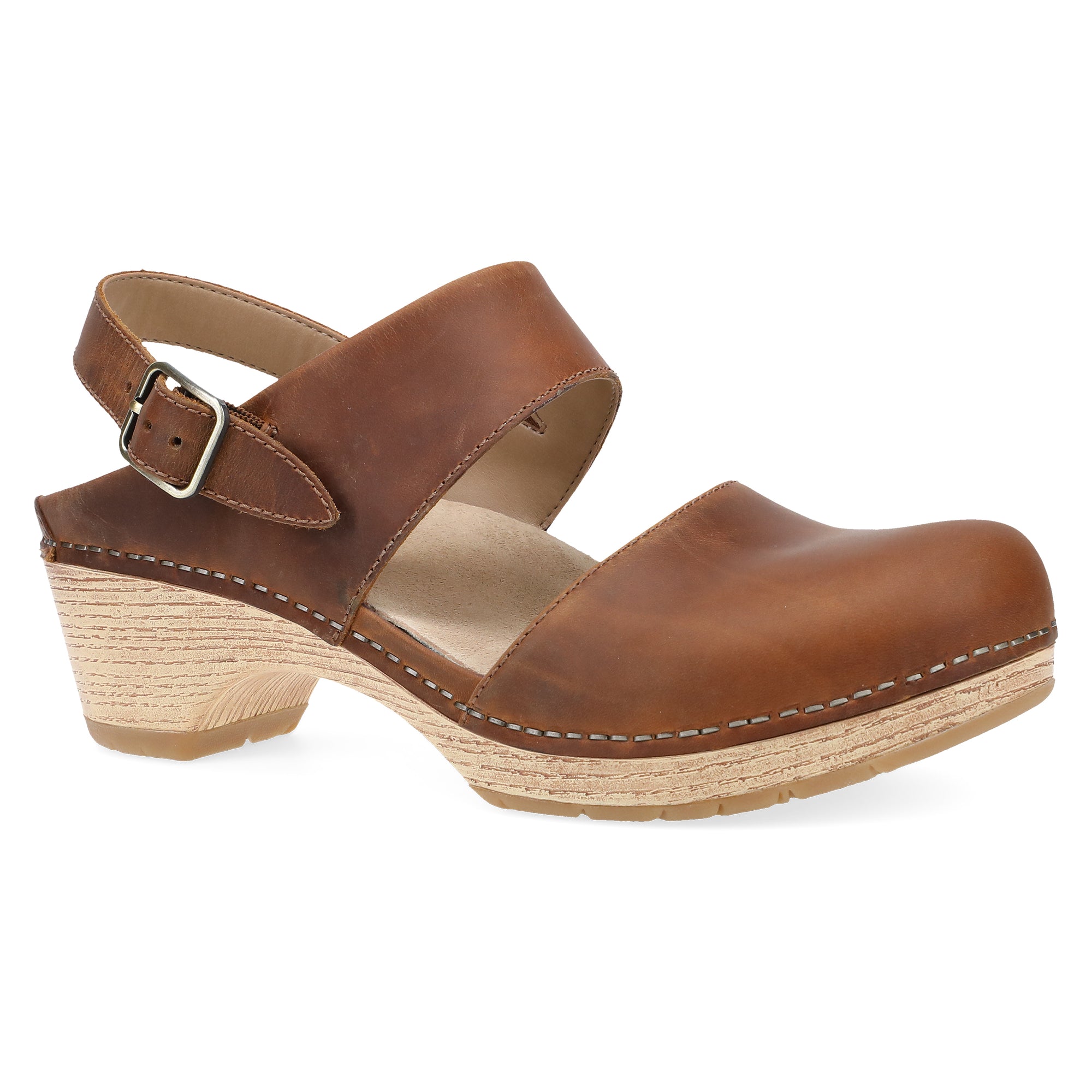 Dansko Lucia: Tan Milled Nubuck Mary Jane