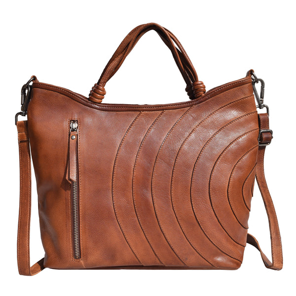 Latico Joplin Tote Cognac Crossbody Leather.